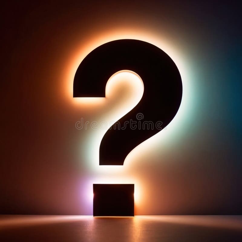 Bright Glowing Light Symbol of Question Mark, Showing Interrogation and ...