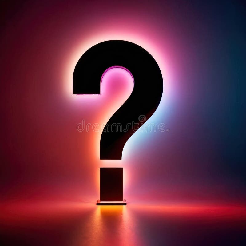 Bright Glowing Light Symbol of Question Mark, Showing Interrogation and ...