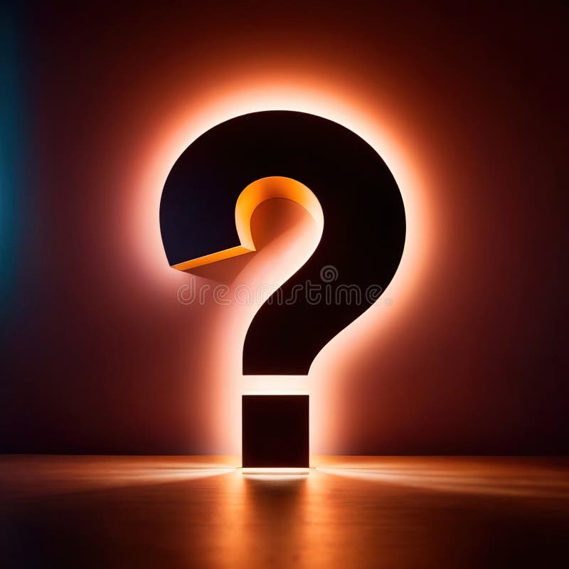 Bright Glowing Light Symbol of Question Mark, Showing Interrogation and ...