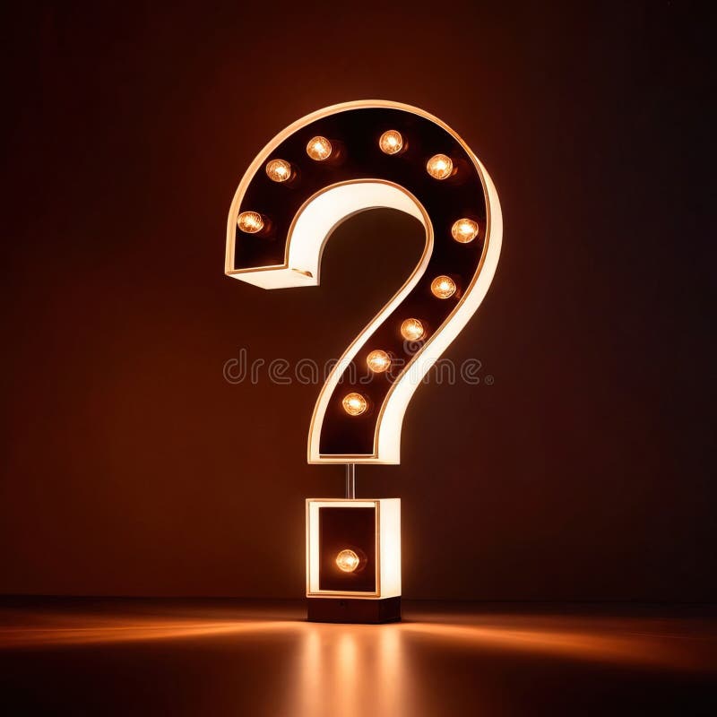 Bright Glowing Light Symbol of Question Mark, Showing Interrogation and ...