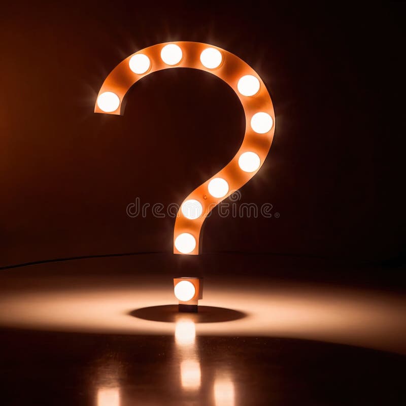 Bright Glowing Light Symbol of Question Mark, Showing Interrogation and ...