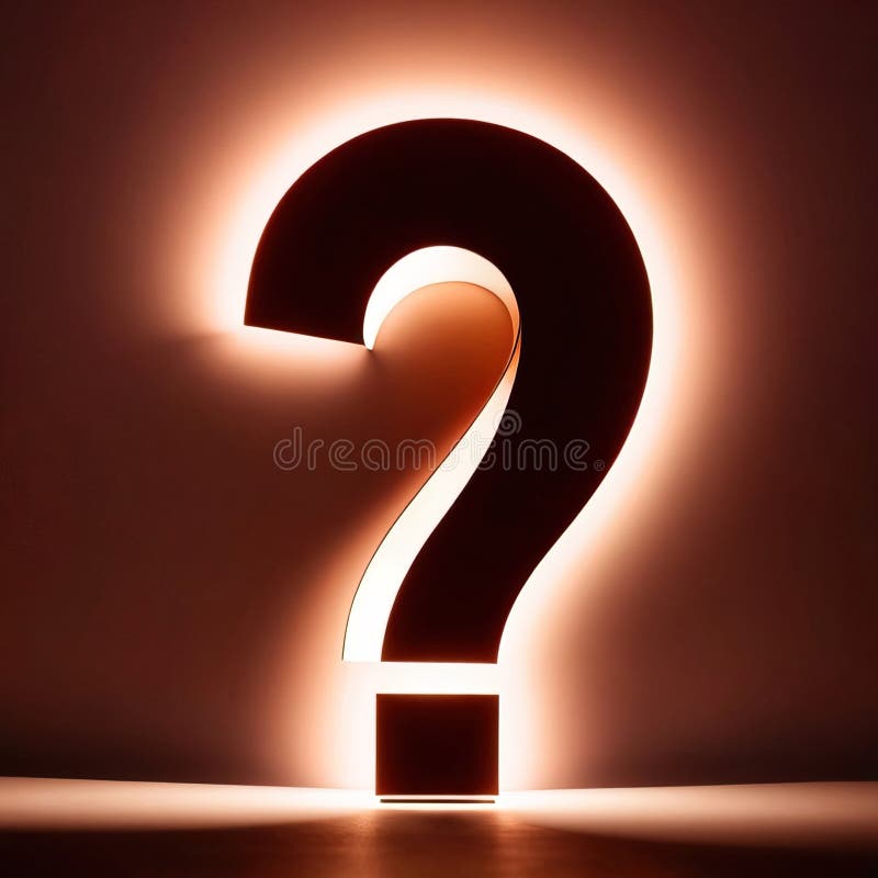 Bright Glowing Light Symbol of Question Mark, Showing Interrogation and ...
