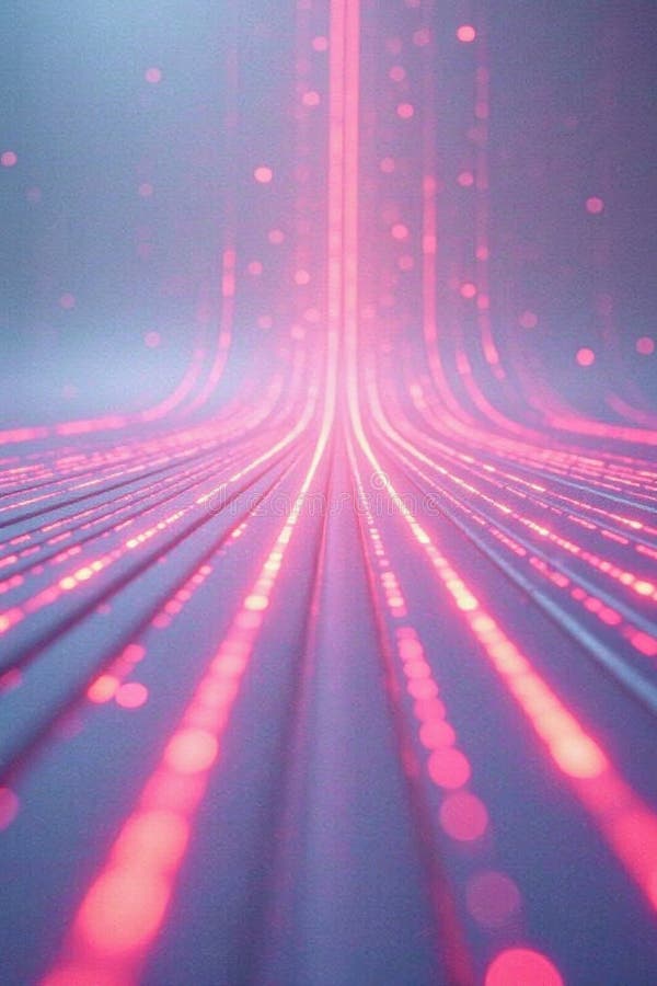 Bright Glowing Lines Forming Digital Grid on White Backdrop ...