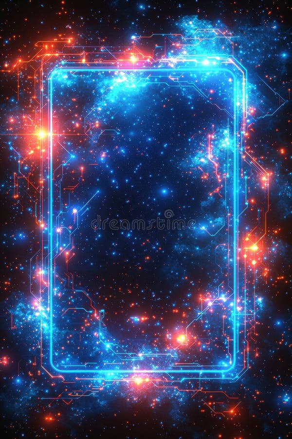 Abstract Futuristic Technology Science Background with Glowing Circuits ...