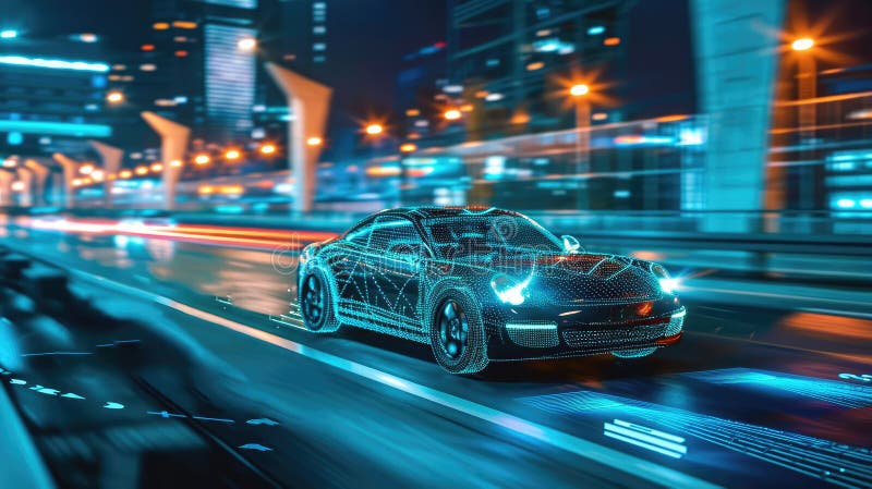 Bright glowing modern car stock image. Image of technology - 302059191
