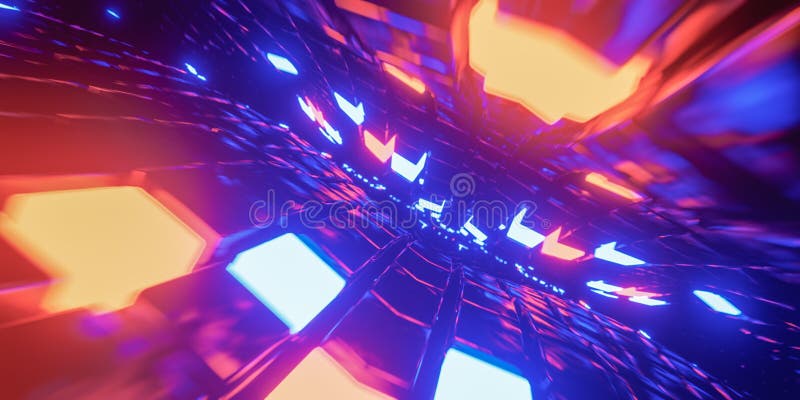 Bright Glowing Neon Background. Motion Blur Glowing Objects. Abstract ...