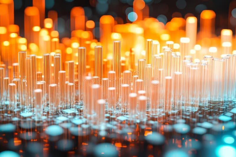 Bright Glowing Network Cables in an Abstract Array Representing Fast ...