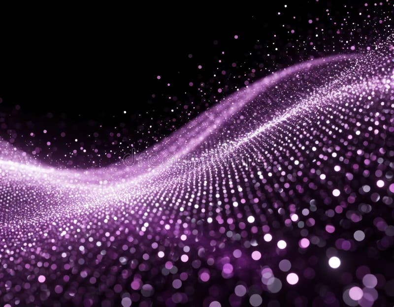 Bright Glowing Particles Swarming Chaotically in Abstract Space. Stock ...