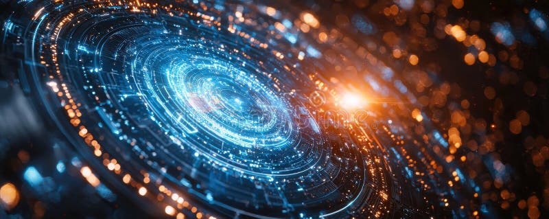 Futuristic Holographic Interface Glowing Patterns Sci Fi Environment ...