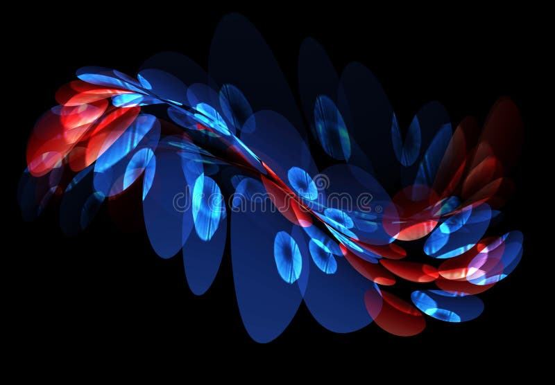 Bright Glowing Red and Blue Circles Twisted into in Curve Wave Stock ...