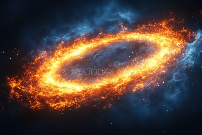 A Bright, Glowing Ring Structure in Space, Representing a Galaxy Stock ...