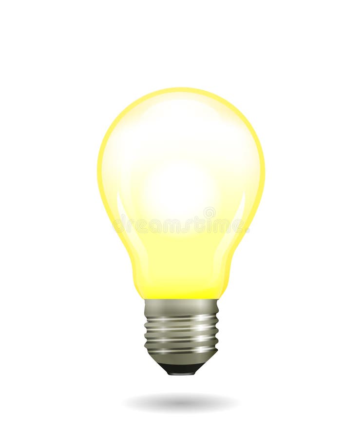 Glowing Yellow Light Bulb As Inspiration Concept Stock Vector ...