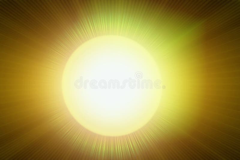Bright Glowing Yellow Light Source Resembling the Sun with Divergent ...