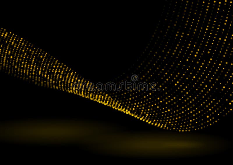 Bright Glowing Yellow Minimal Dotted Waves Abstract Background Stock ...