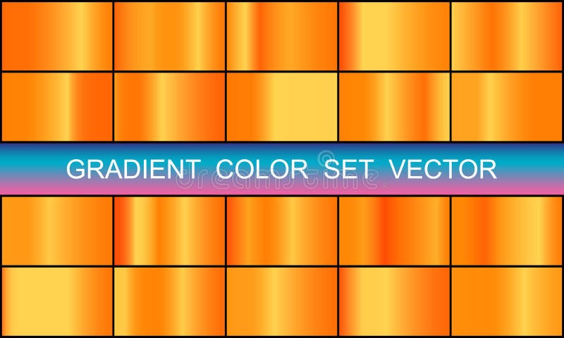 Bright Gold Gradient Color Set, Gradient Color Pallet, Metallic ...