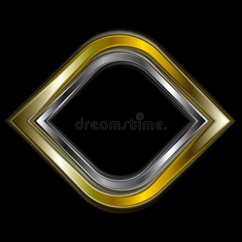 Bright Gold and Silver Metal Logo Shape Stock Vector - Illustration of ...