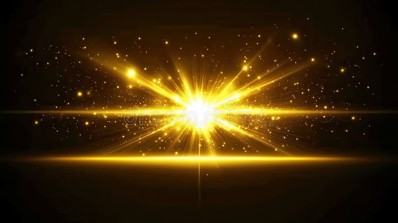 A Bright Golden Burst of Light with Sparkling Particles, Creating a ...