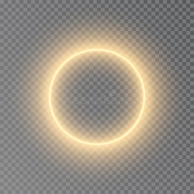 Bright Golden Circular Glow Effect. Stock Illustration - Illustration ...