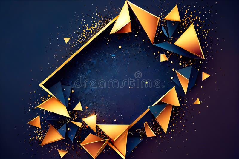 Bright Golden Curly Frame on a Purple Background. Generative AI Stock ...