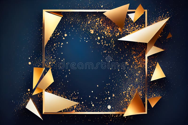 Bright Golden Curly Frame on a Purple Background. Generative AI Stock ...
