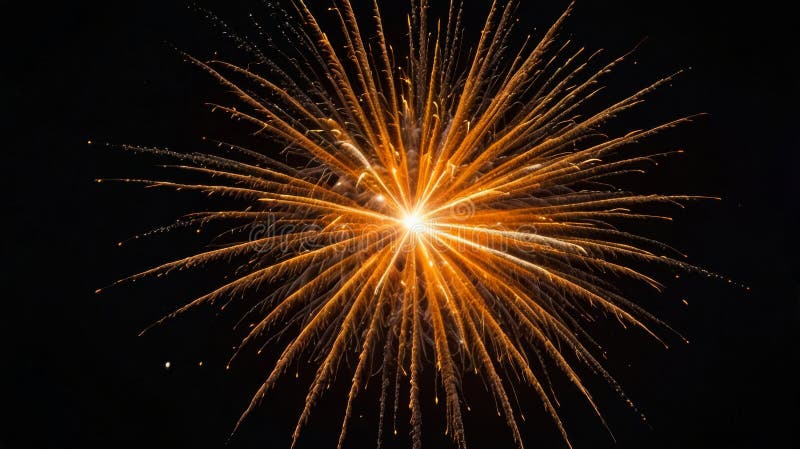 Golden Firework Exploding in the Night Sky Stock Photo - Image of show ...
