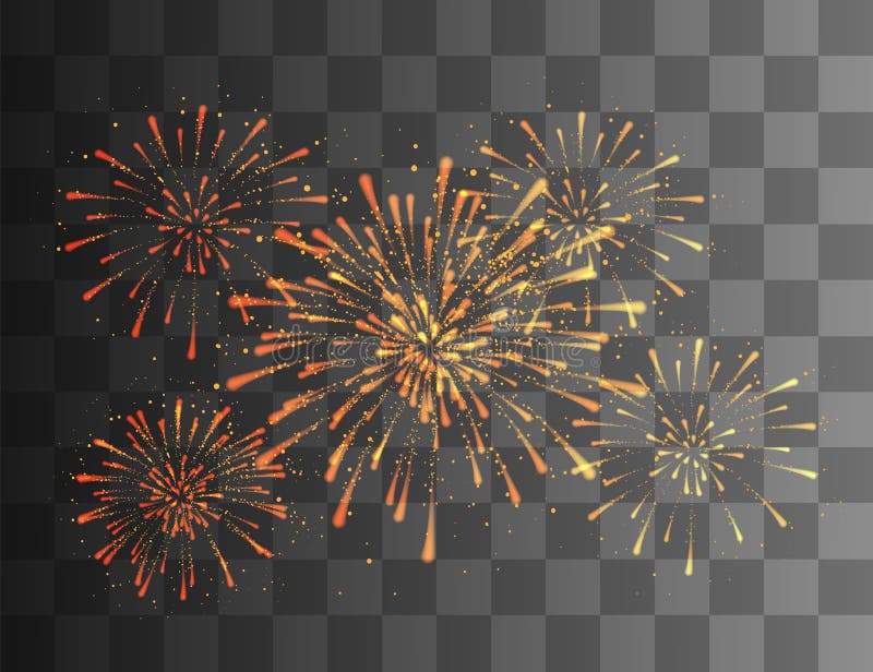 Bright Golden Fireworks Burst. Colorful Explosion with Bright Sparks ...