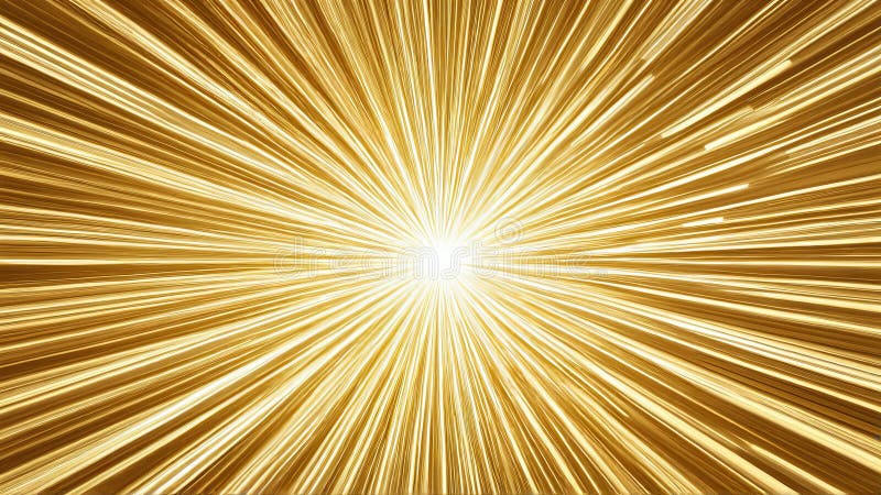 Bright Golden Light Burst Creating Dynamic Abstract Radiating Patterns ...