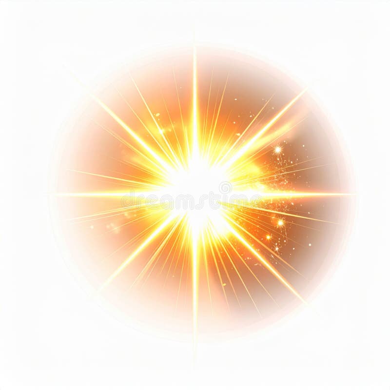 Bright Golden Light Burst with Orange Rays Stock Illustration - Illustration of brilliant ...
