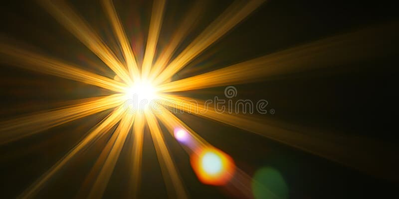 Bright Golden Light Rays Burst Shining Star Background Radiating Energy ...