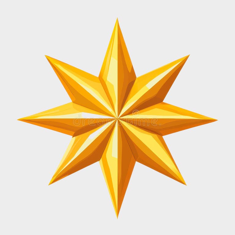 Bright Golden Star Shape with Sharp Points and Geometric Design, Ideal ...