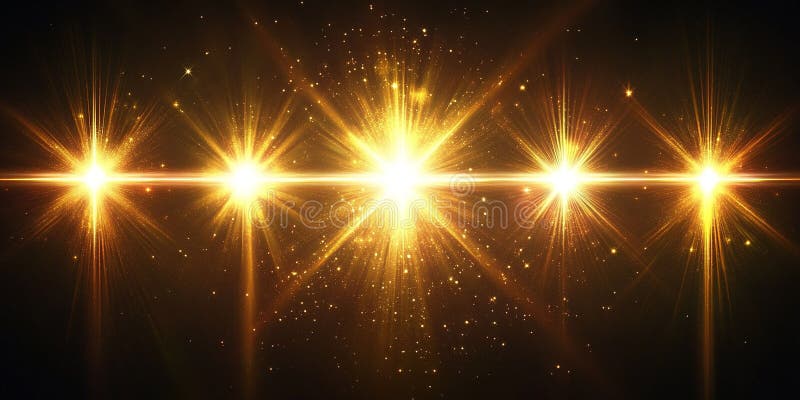Bright Golden Stars Shining Against a Dark Background Create a ...