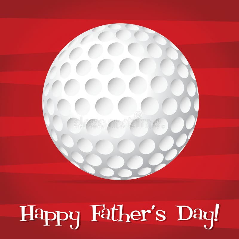 Bright Golf Ball Father`s Day Card Stock Vector - Illustration of ...