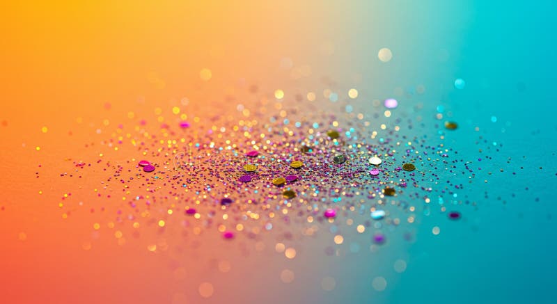 Bright Gradient Backdrop with Colorful Confetti and Sparkles Stock ...