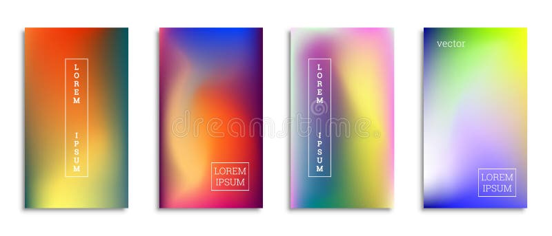 Bright Gradient Background for the Cover. Set of 4 Covers. Creative ...