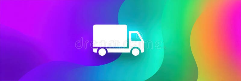 Bright Gradient Background Featuring a Flat Delivery Truck Icon ...