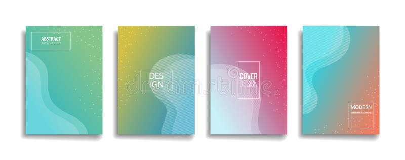 Bright Gradient Color Abstract Line Pattern Background Cover Design
