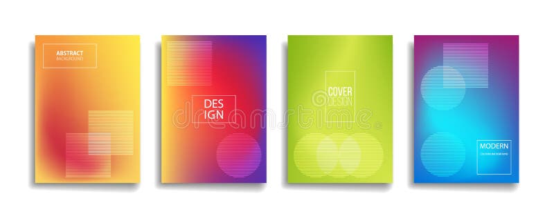 Bright Gradient Color Abstract Line Pattern Background Cover Design