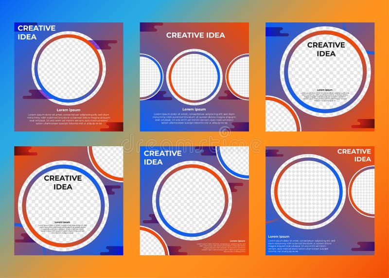 Bright Gradient Creative Idea Social Media Post Template Stock Vector ...