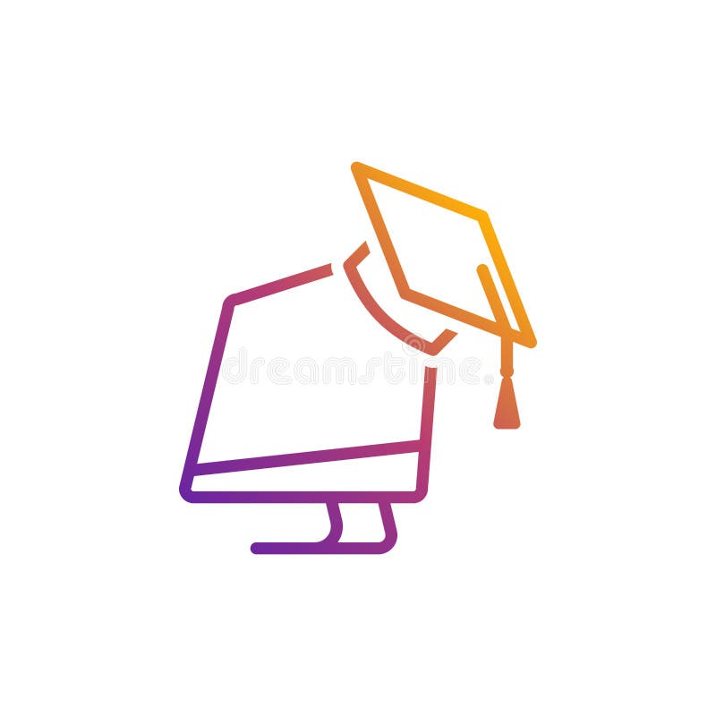 Bright Gradient Vector Education Icon for Online Education ...