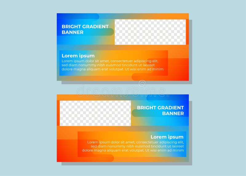 Bright Gradient Web Banner Template Stock Vector - Illustration of ...