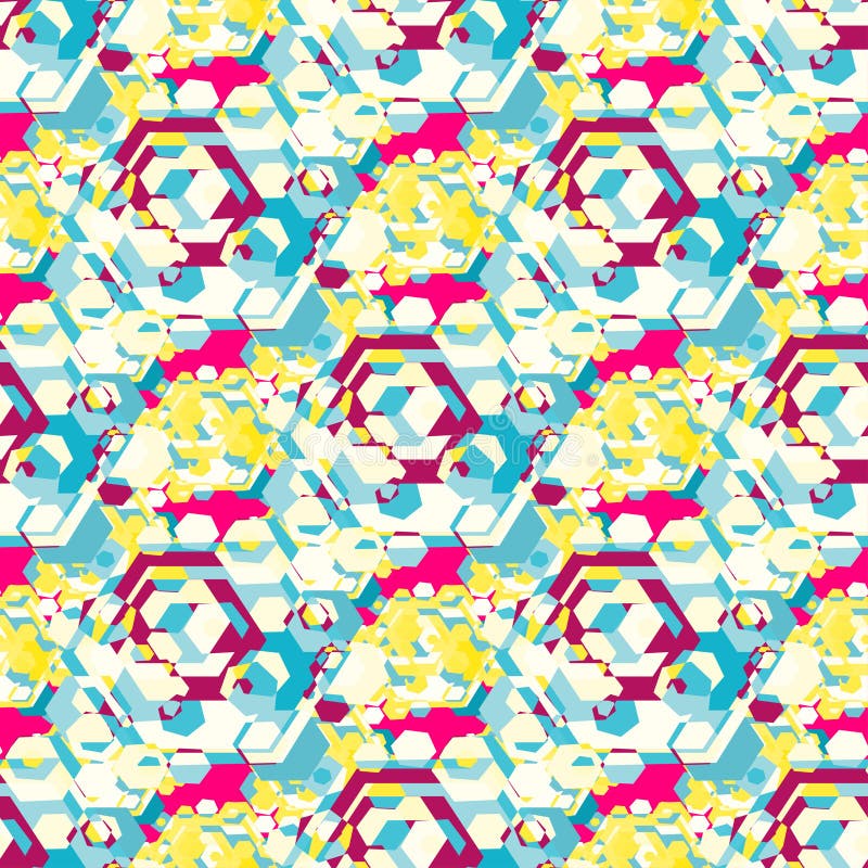 Bright Graffiti Geometric Seamless Pattern Grunge Effect Stock ...