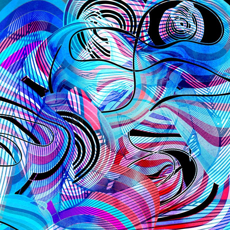 Bright Graphics Multicolored Waves Abstraction Stock Illustration ...