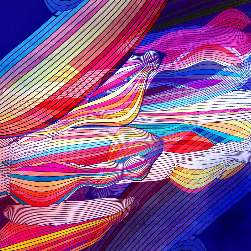 Bright Graphics Multicolored Waves Abstraction Stock Illustration ...