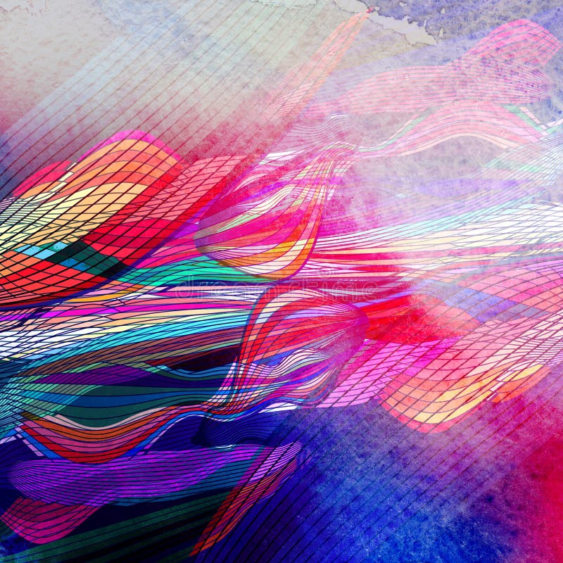 Bright Graphics Multicolored Waves Abstraction Stock Illustration ...