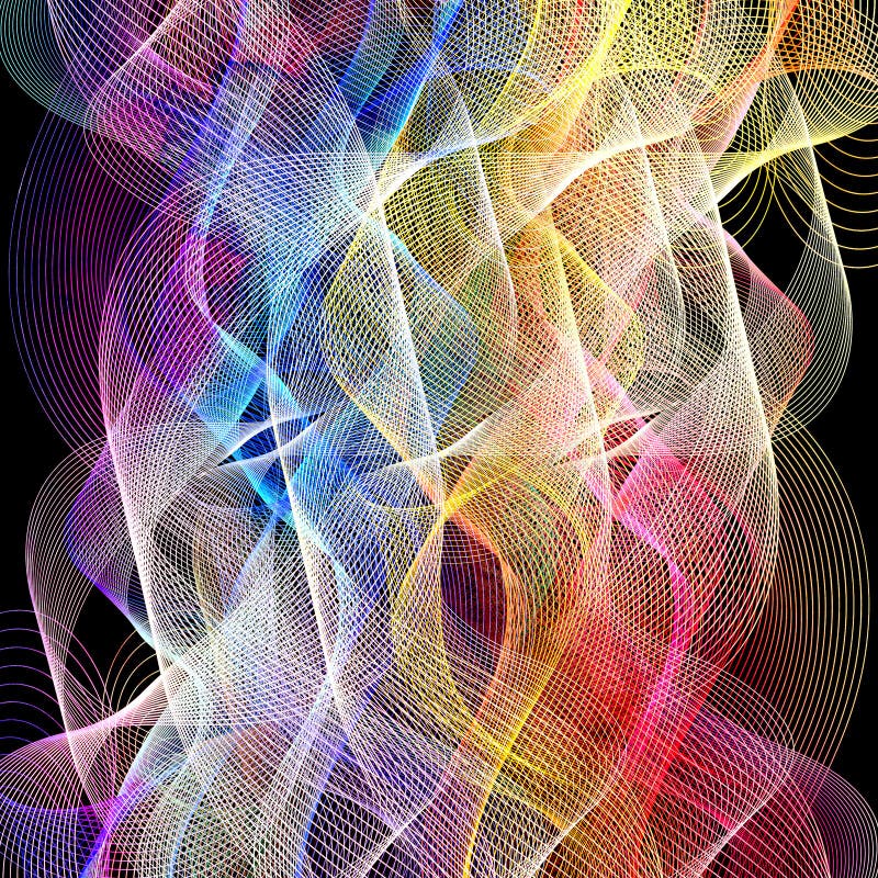 Bright Graphics Multicolored Waves Abstraction Stock Illustration ...