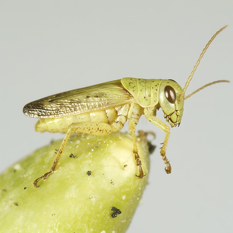 Bright Grasshopper in Mid-Jump on Grass Depicting Crop Damage and Pest ...