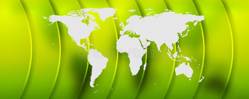 Bright Green Abstract Background with World Map Stock Vector ...