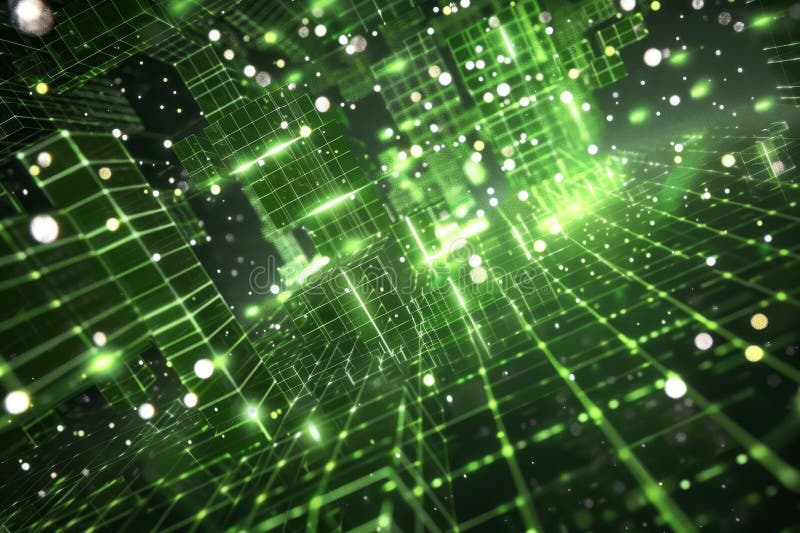 Bright Green Abstract Technological Background Symbolizing Innovation ...