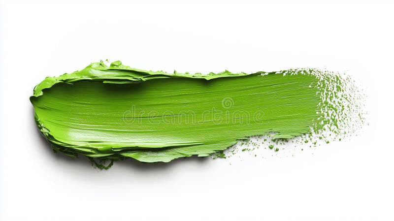 Bright Green Acrylic Paint Texture on Canvas with Smooth Streak and ...