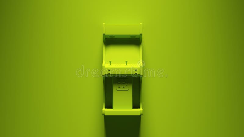 Bright Green Arcade Machine with Vibrant Green Background Stock ...